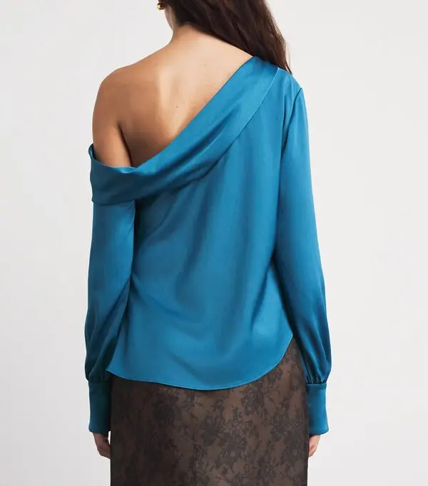 Simkhai Satin One-shoulder Top - Blue
