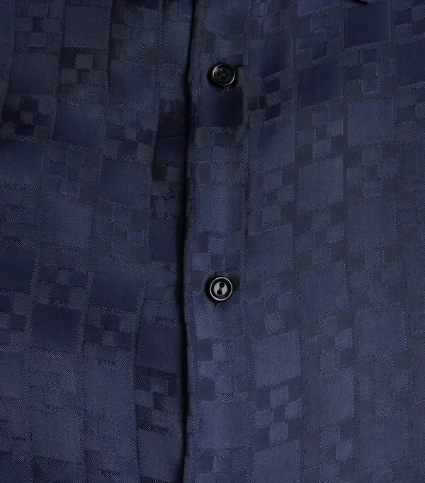 Sandro Jacquard Cross Short-sleeve Shirt - Blue