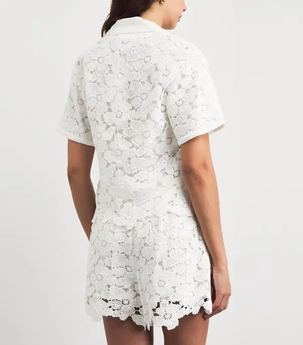 Simkhai Lace Camp Shirt