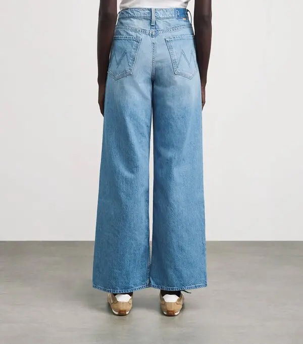 MOTHER The Rerun Zip Sneak Wide-leg Jeans - Blue