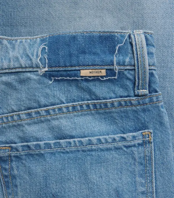 MOTHER The Rerun Zip Sneak Wide-leg Jeans - Blue