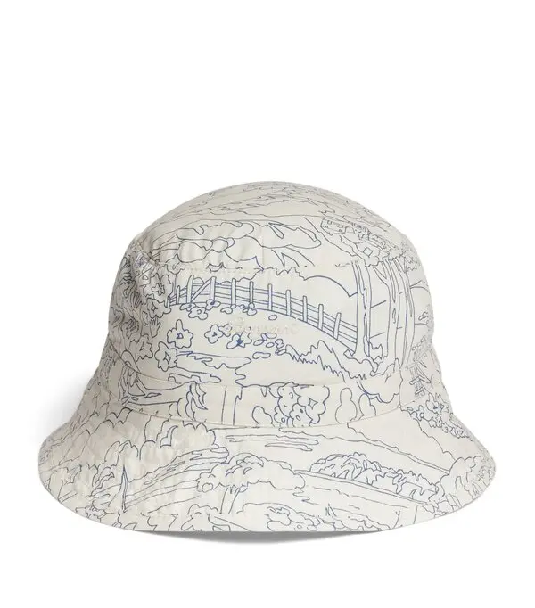 Bonpoint Cotton Printed Bucket Hat - Navy