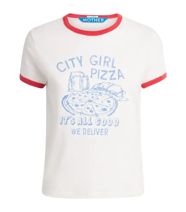 MOTHER Cotton The Lil Goodie Ringer T-shirt - White