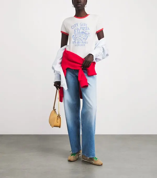 MOTHER Cotton The Lil Goodie Ringer T-shirt - White
