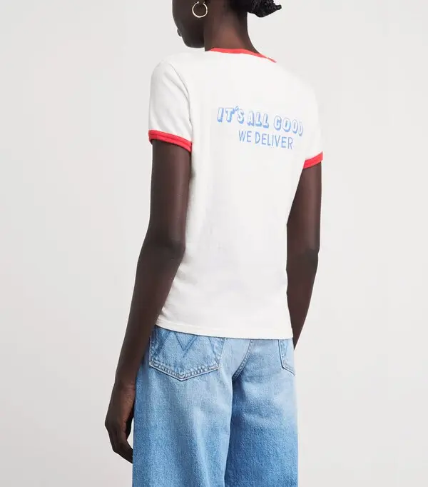 MOTHER Cotton The Lil Goodie Ringer T-shirt - White