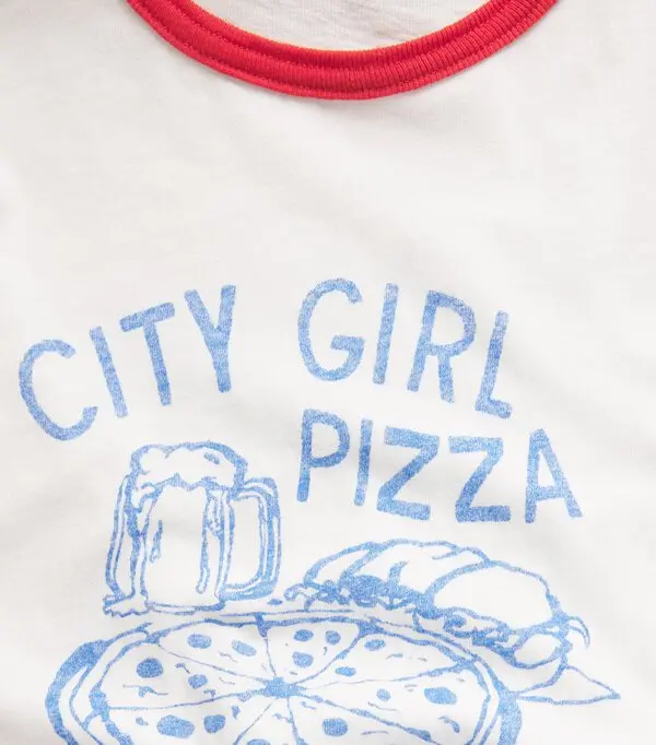 MOTHER Cotton The Lil Goodie Ringer T-shirt - White