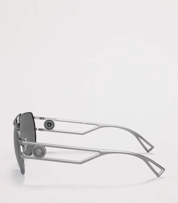 Versace Metal Medusa Aviator Sunglasses - Grey