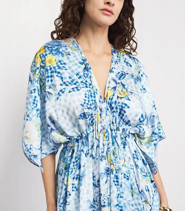 MARY KATRANTZOU Fleur De Vichy Taormina Kaftan Maxi Dress