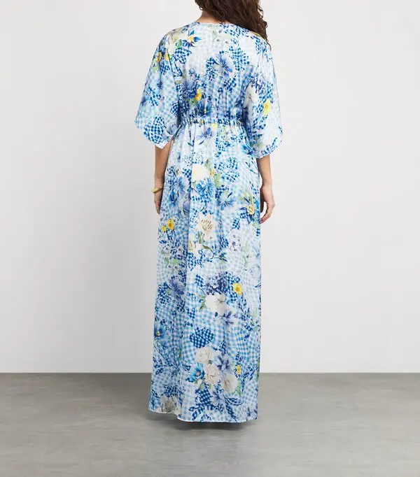 MARY KATRANTZOU Fleur De Vichy Taormina Kaftan Maxi Dress