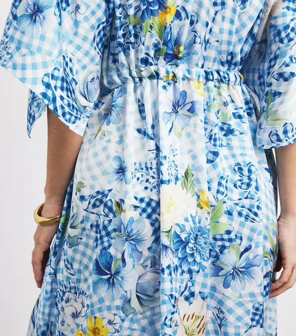MARY KATRANTZOU Fleur De Vichy Taormina Kaftan Maxi Dress