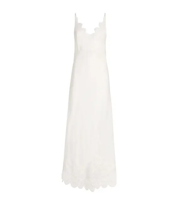Carine Gilson Silk Julia Slip Dress - White