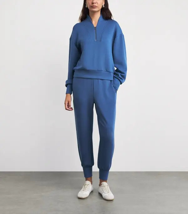 Varley Doublesoft Davidson Quarter-zip Sweatshirt - Blue