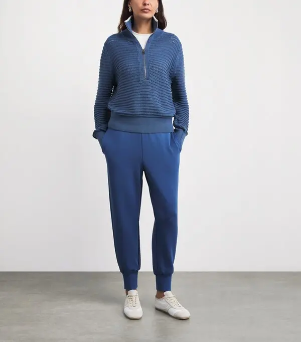 Varley Cotton Morwenna Half-zip Sweater - Blue