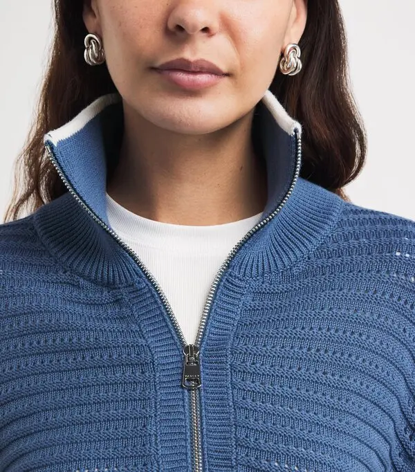 Varley Cotton Morwenna Half-zip Sweater - Blue