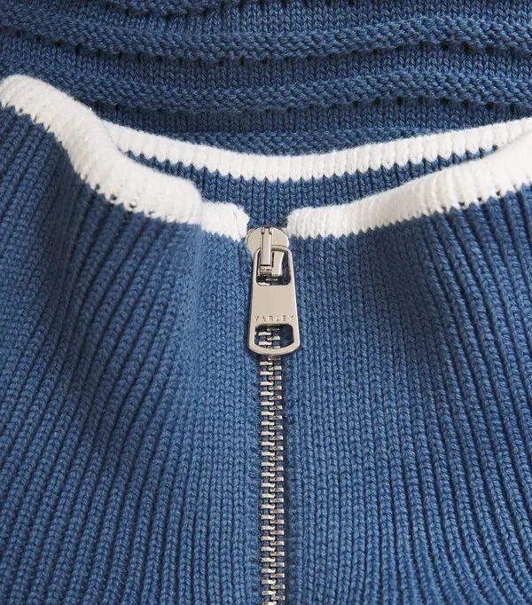 Varley Cotton Morwenna Half-zip Sweater - Blue