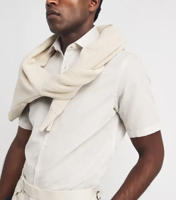 Canali Cotton-lyocell Short-sleeve Shirt