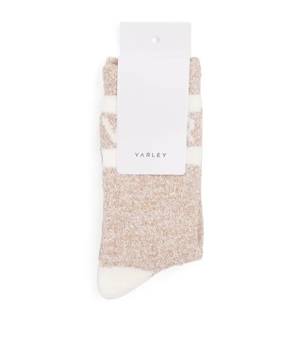 Varley Marled Logo Spencer Socks - Beige