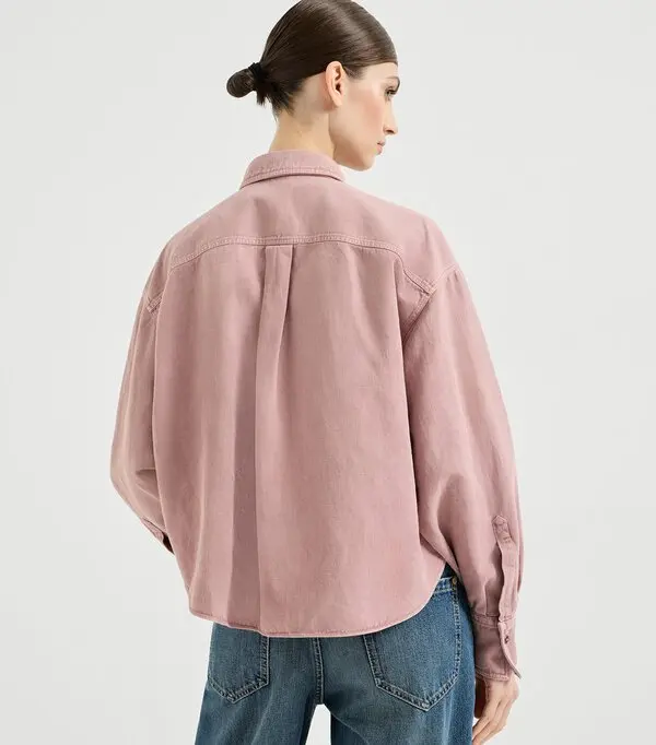 Brunello Cucinelli Cotton-linen Garment-dyed Shirt - Pink