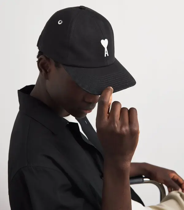 AMI Paris Cotton Cap With Felt Patch Logo