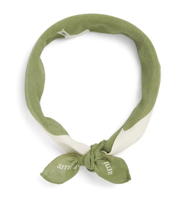 Ami Cotton De Coeur Scarf - Green