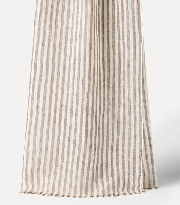 Brunello Cucinelli Linen-blend Stripe Scarf - Beige