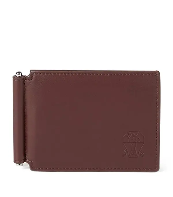 Brunello Cucinelli Leather Money Clip Wallet - Brown