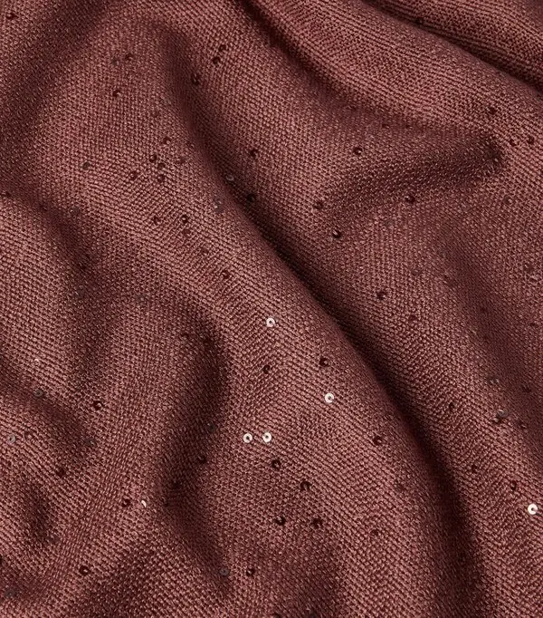 Brunello Cucinelli Cashmere-silk Sequinned Scarf - Red