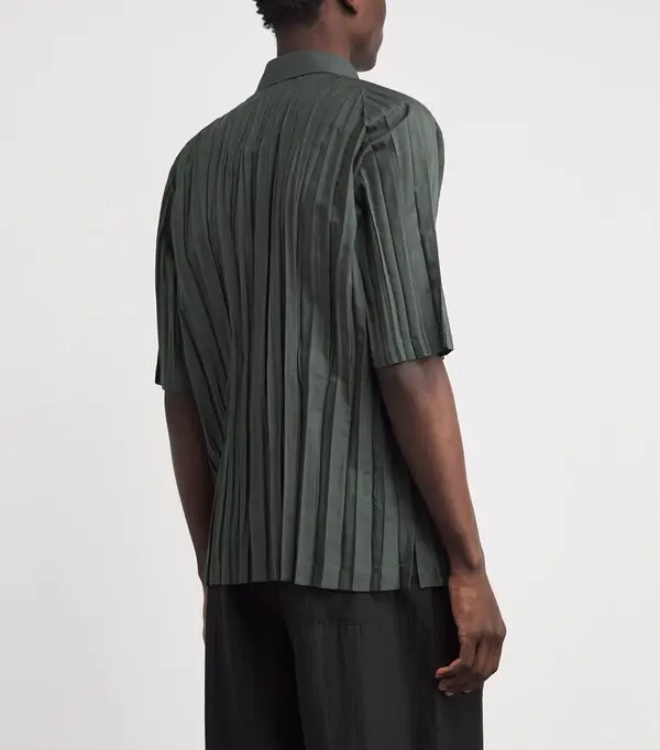 Issey Miyake Wrinkle Short-sleeve Oversized Shirt - Grey