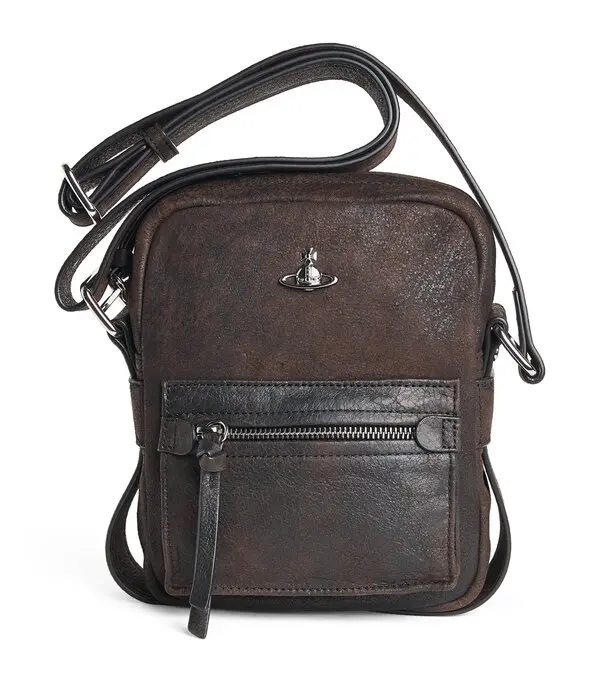 VIVIENNE WESTWOOD Leather Jackson Satchel - Brown