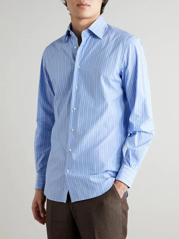 Husbands Striped Supima Cotton-poplin Shirt