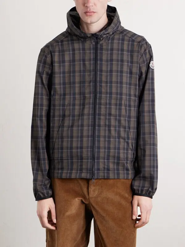 Moncler Natisone Checked Shell Jacket