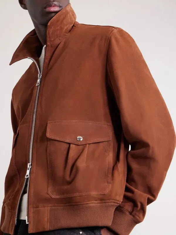 Mr P. Suede Blouson Jacket - Brown
