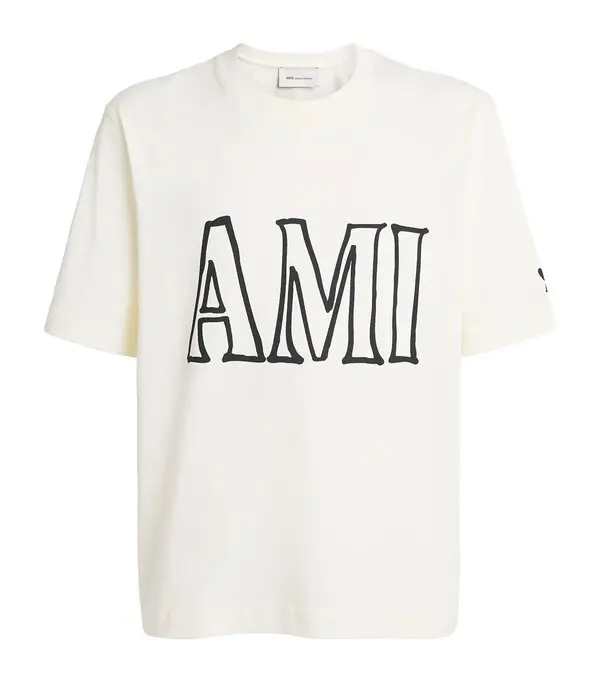Ami Cotton Logo Boxy T-shirt - White