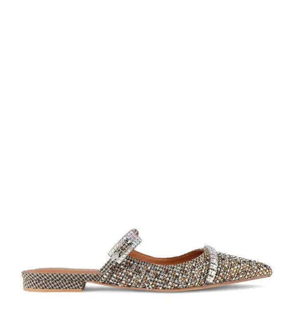 Kurt Geiger Embellished Strass Flat Mules - Beige