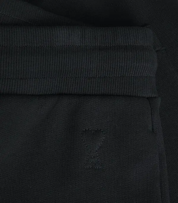 AMI Paris Cotton De Coeur Sweatpants - Black