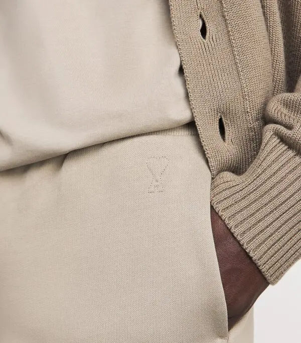 AMI Paris Cotton De Coeur Sweatpants - Beige
