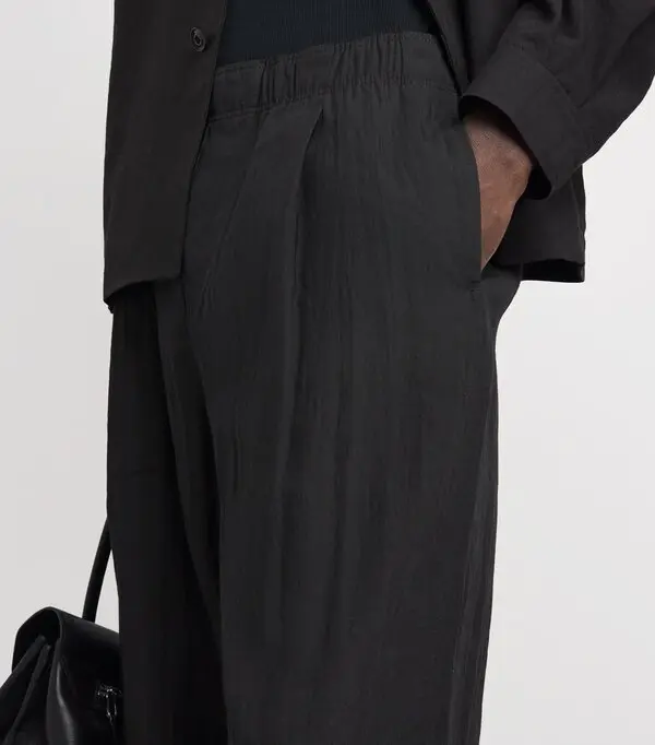 Our Legacy Linen-blend Wide-leg Leisure Trousers - Black