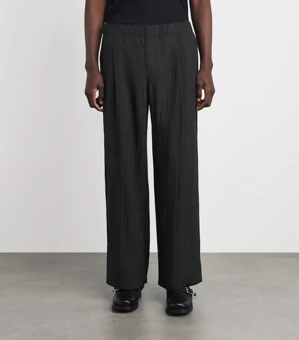 Our Legacy Linen-blend Wide-leg Leisure Trousers - Black