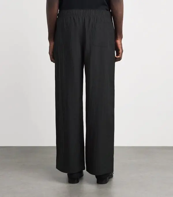 Our Legacy Linen-blend Wide-leg Leisure Trousers - Black