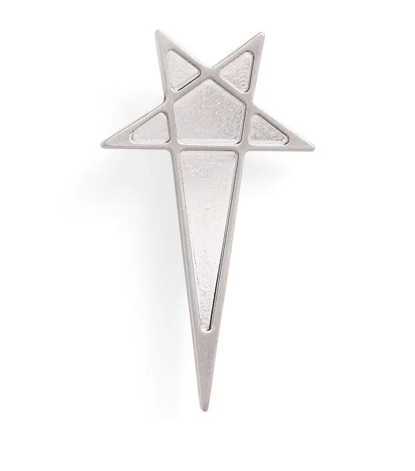 Rick Owens Pentagram Lapel Pin - Silver