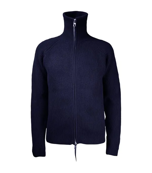 ALAN SCOTT Cashmere Rib-knit Cardigan