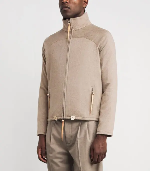 ALAN SCOTT Cashmere-blend Track Sweater