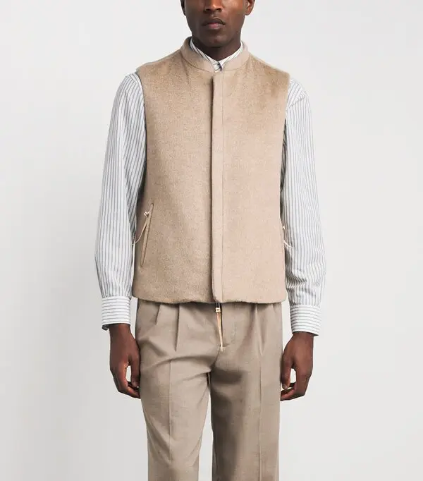 ALAN SCOTT Cashmere-blend Zibeline Gilet