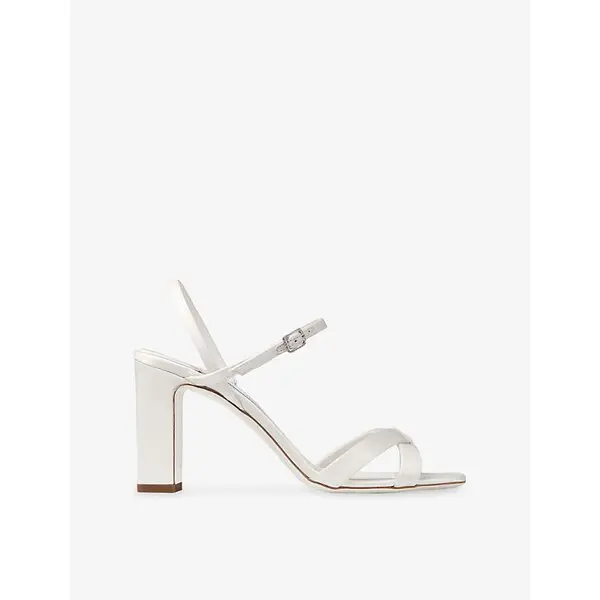 JIMMY CHOO Elsy 85 Satin Sandals - Ivory