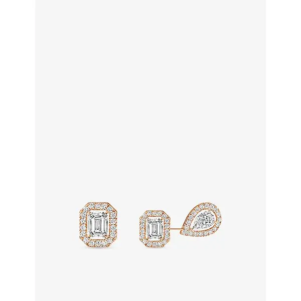 Messika My Twin Three-set 18ct Gold And 0.44ct Diamond Stud Earrings - Pink