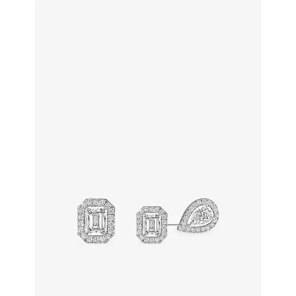 Messika My Twin Three-set 18ct Gold And 0.44ct Diamond Stud Earrings - White