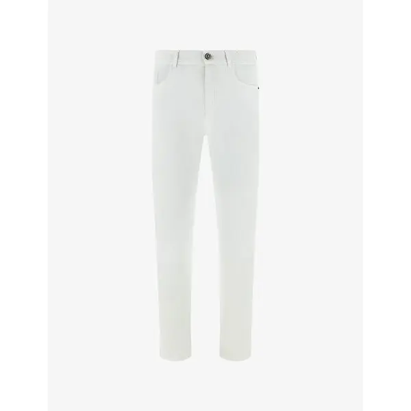 Boggi Milano Garment-dyed Straight-leg Stretch Denim-blend Jeans - Ice