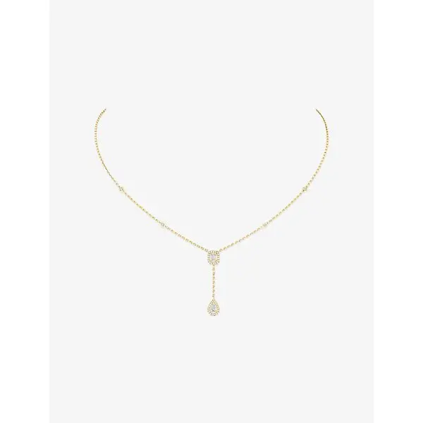 Messika My Twin Tie 18ct Gold And 0.36ct Diamond Necklace - Yellow