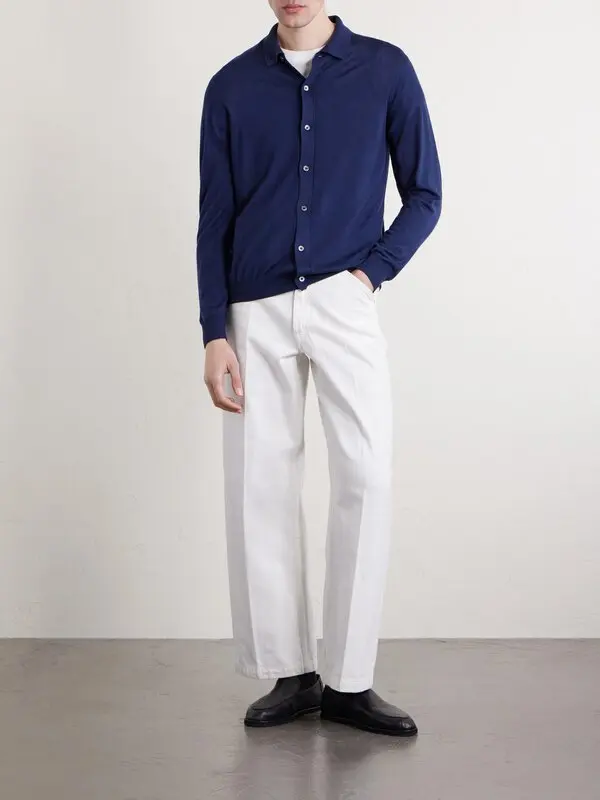 Fedeli Knitted Wool Polo Shirt