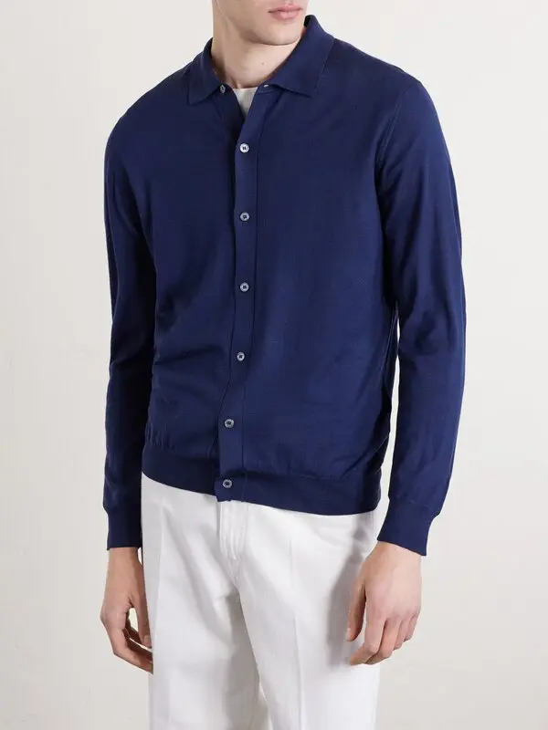 Fedeli Knitted Wool Polo Shirt